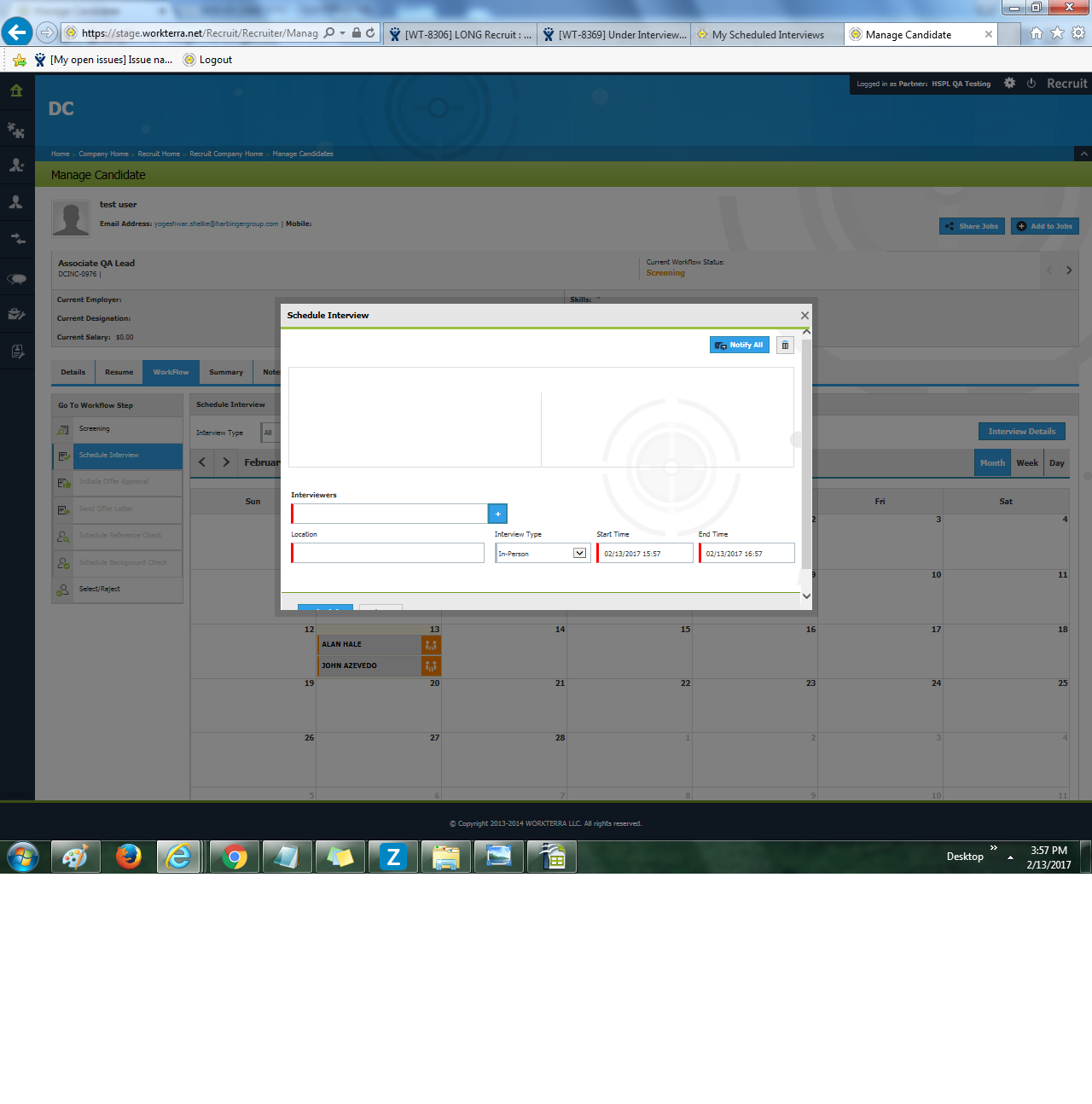 Wt 8415 Recruit On Schedule Interview Popup Interview Records Do